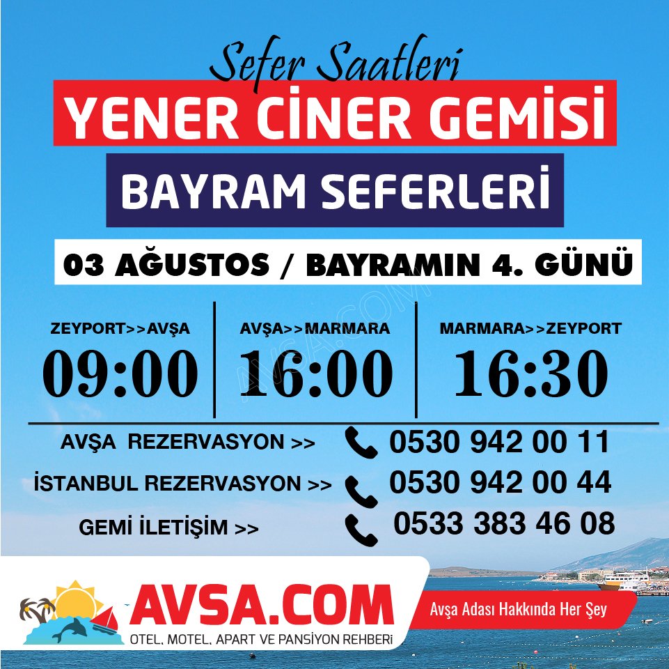 Avşa Yener Ciner Gemisi İstanbul Zeytinburnu Avşa Ulaşım